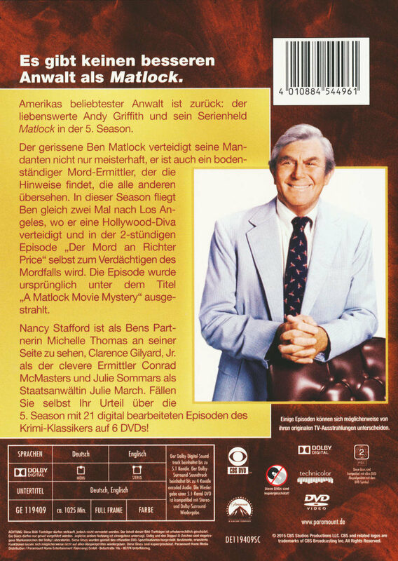 Matlock - Season 5 [6 DVDs] Film | XJUGGLER DVD Shop